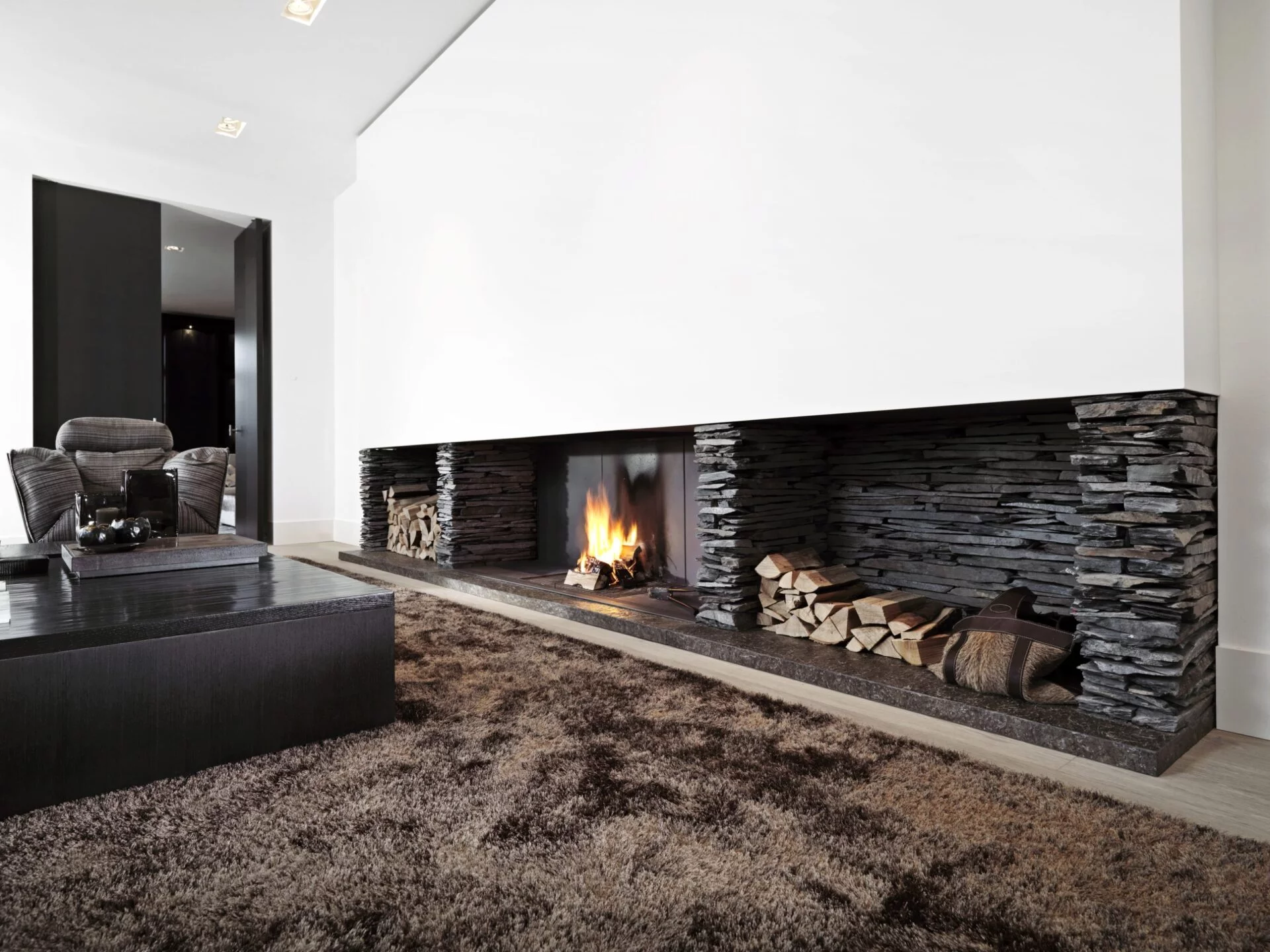 Slate Stone Built In Fireplace DIY Fireplace Makeover Under $100!